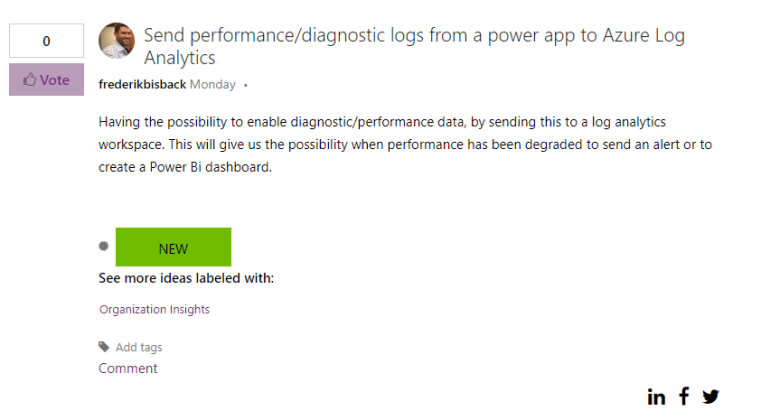 Get your custom logs from a Power App into Azure Log Analytics