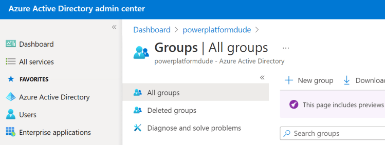 Using Azure Active Directory groups to give access to Power Apps ...