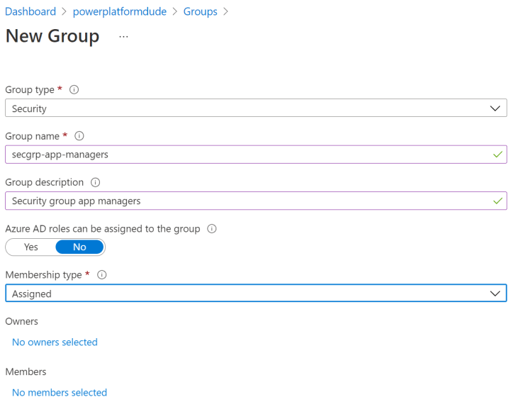 Using Azure Active Directory groups to give access to Power Apps ...